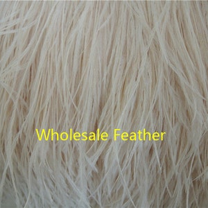 10 Yards/lot Ivory Ostrich Feather Trimming Fringe on Satin Heade for ...