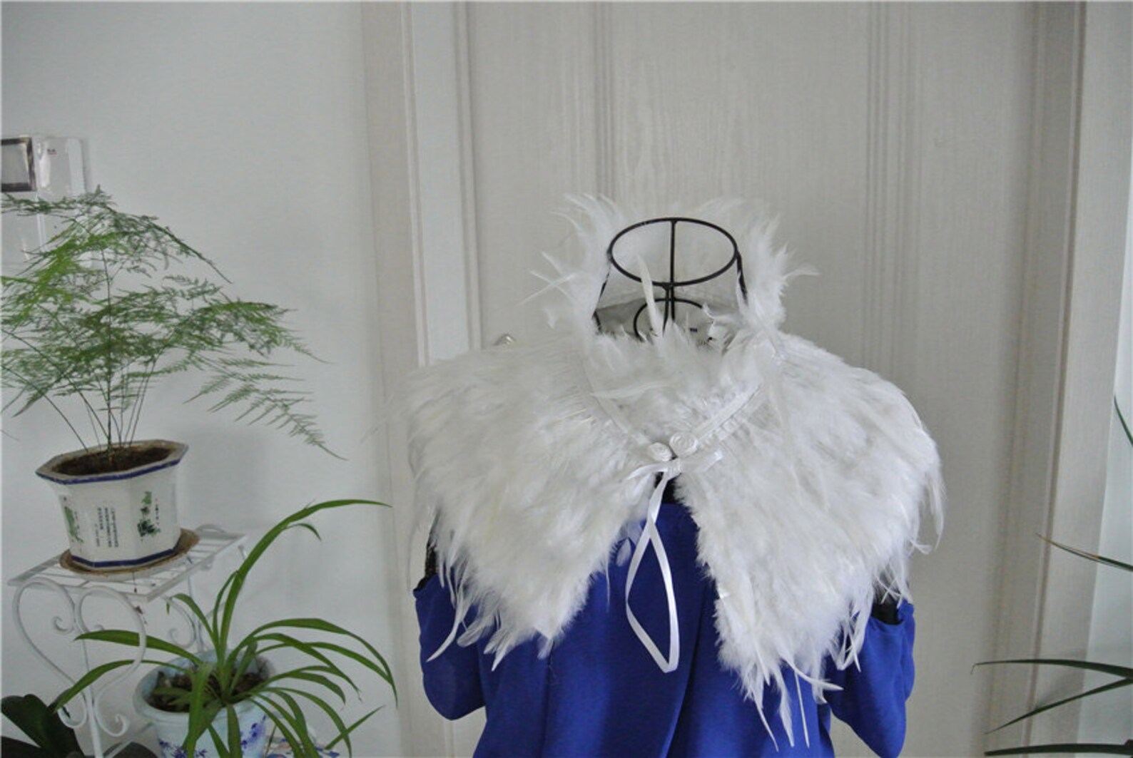 White Hackle Feather Cape Feather Jacket Feather Shawl Feather - Etsy ...