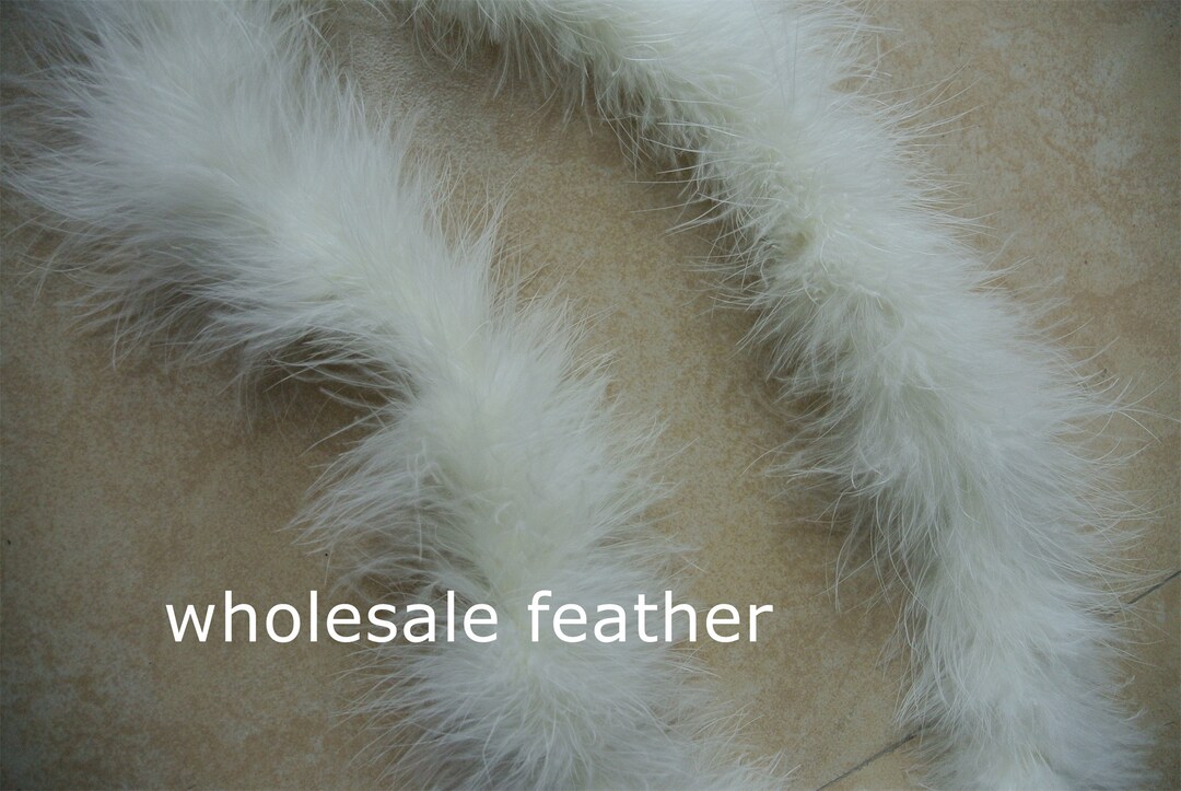 25 Colors 18g White Marabou Feather Boa Turkey Fluff Strip Fluffy Puffs ...