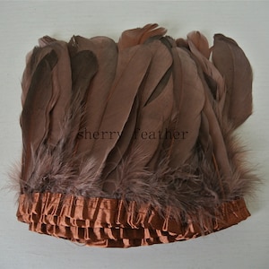 2 Meters Dark Brown Goose Feather Trim Goose Feather Trim Fringe - Etsy