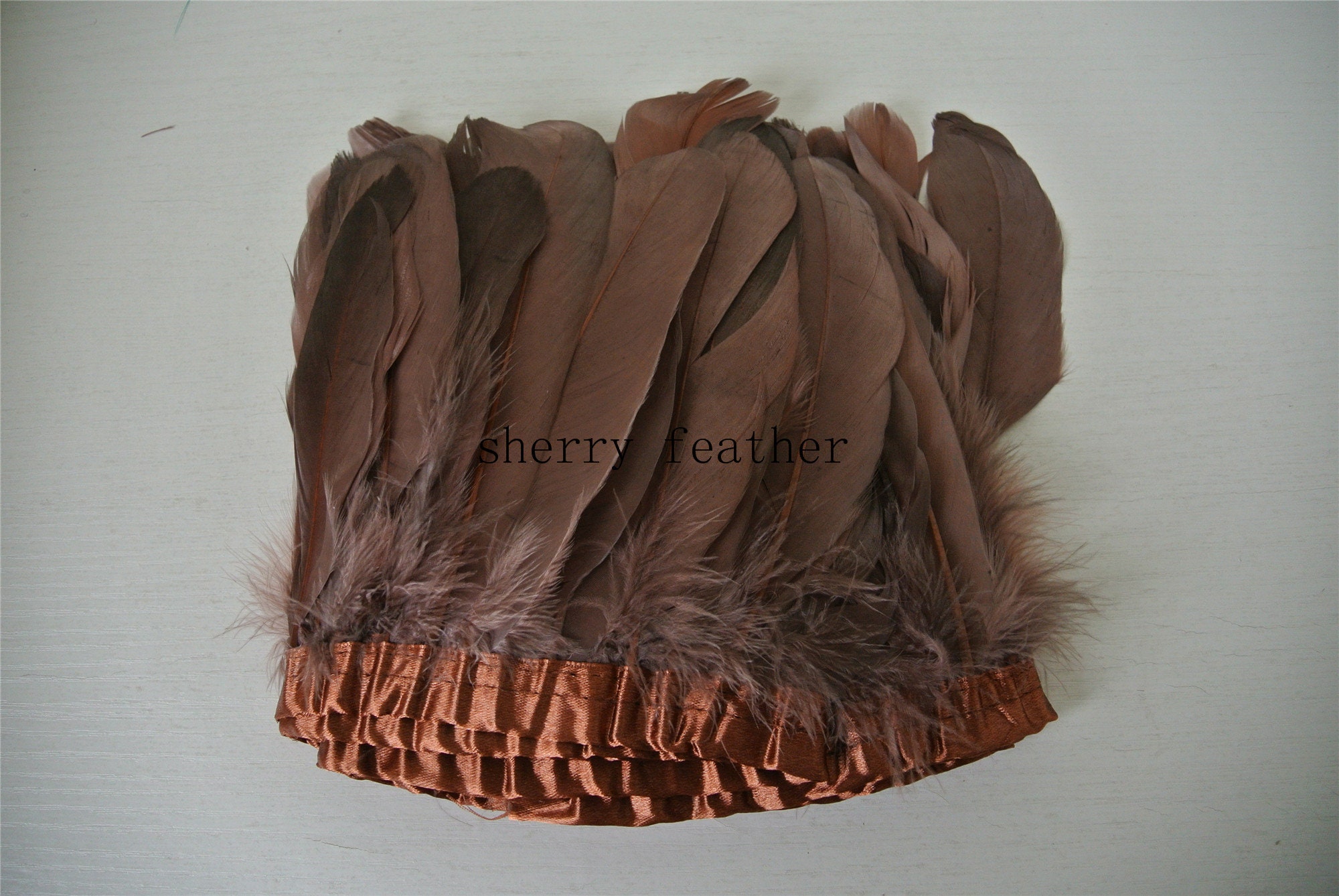 2 Meters Dark Brown Goose Feather Trim Goose Feather Trim - Etsy