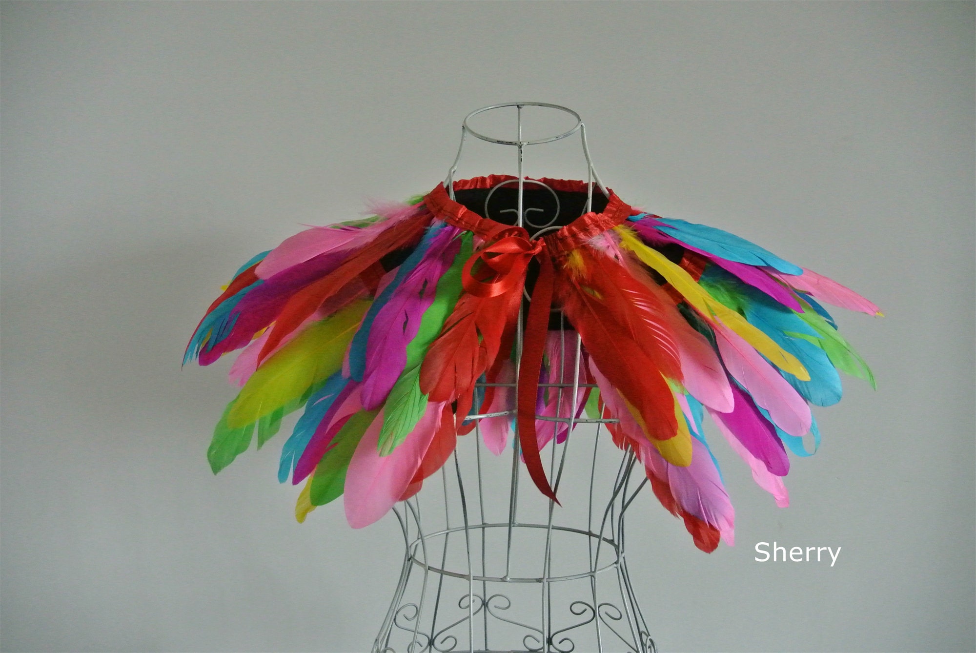 Muilticolor Feather Cape Feather Jacket Feather Shawl Goose Feather ...