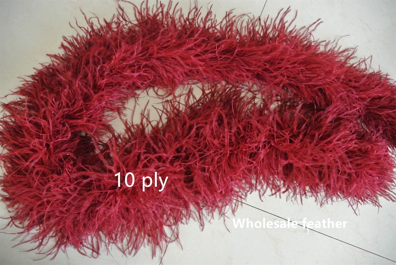 Burgundy Wine Red Ostrich Feather Boa 1-20 Ply 10 Colors for Costume ...