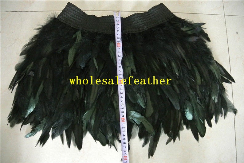 Black Hip Length Rooster Straight Feather Skirt for Dancewear Supply ...