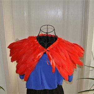 Red Feather Cape Feather Jacket Shawl Goose Feather Cape Carnival ...