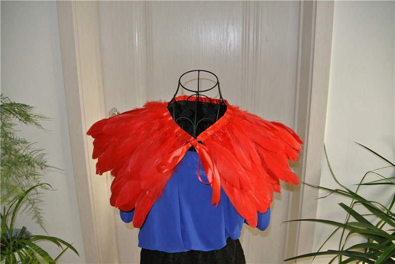 Red Feather Cape Feather Jacket Shawl Goose Feather Cape - Etsy