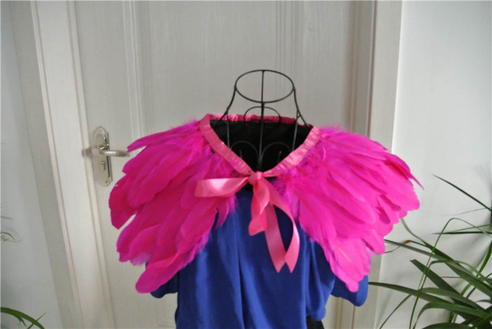 Hot Pink Feather Cape Feather Jacket Shawl Goose Feather Cape | Etsy