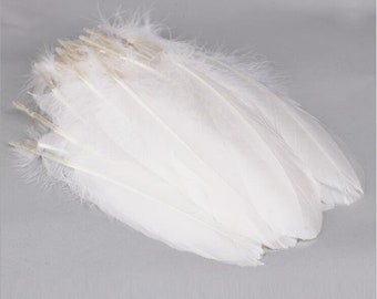 Large Natural White Goose Feathers - Etsy UK