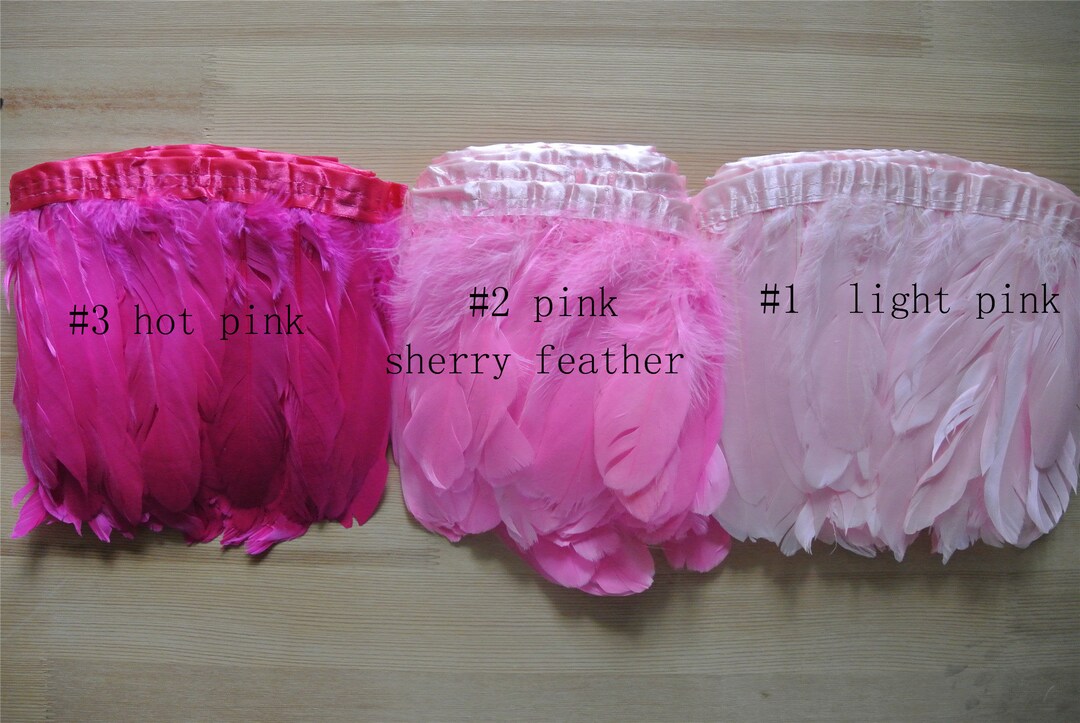 2 Meters Light Pink Goose Feather Trim Hot Pink Goose Feather Trim - Etsy