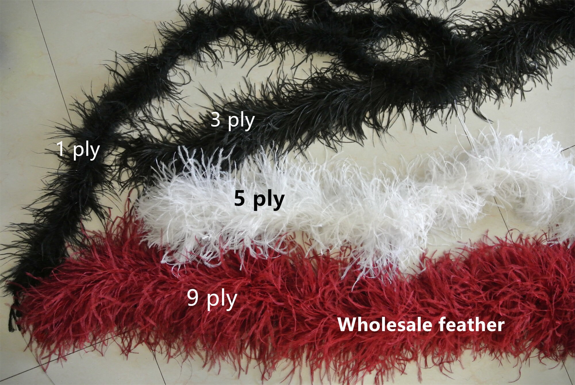 Burgundy Wine Red Ostrich Feather Boa 1-20 Ply 10 Colors for - Etsy