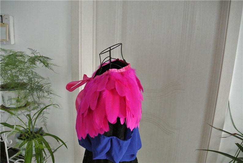 Hot Pink Feather Cape Feather Jacket Shawl Goose Feather Cape | Etsy
