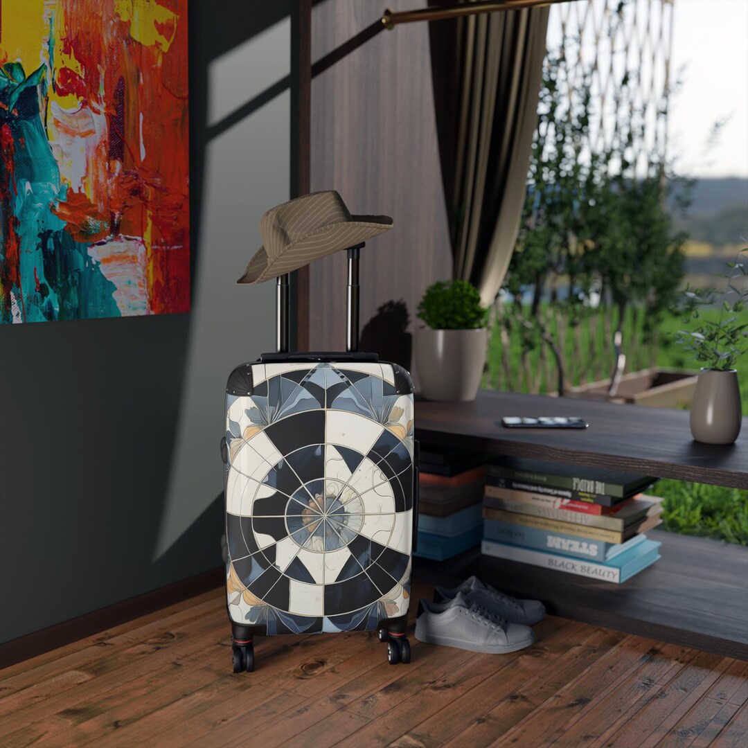 Artistic Art Deco Travel Suitcase Unique Luggage Mosaic Design ...