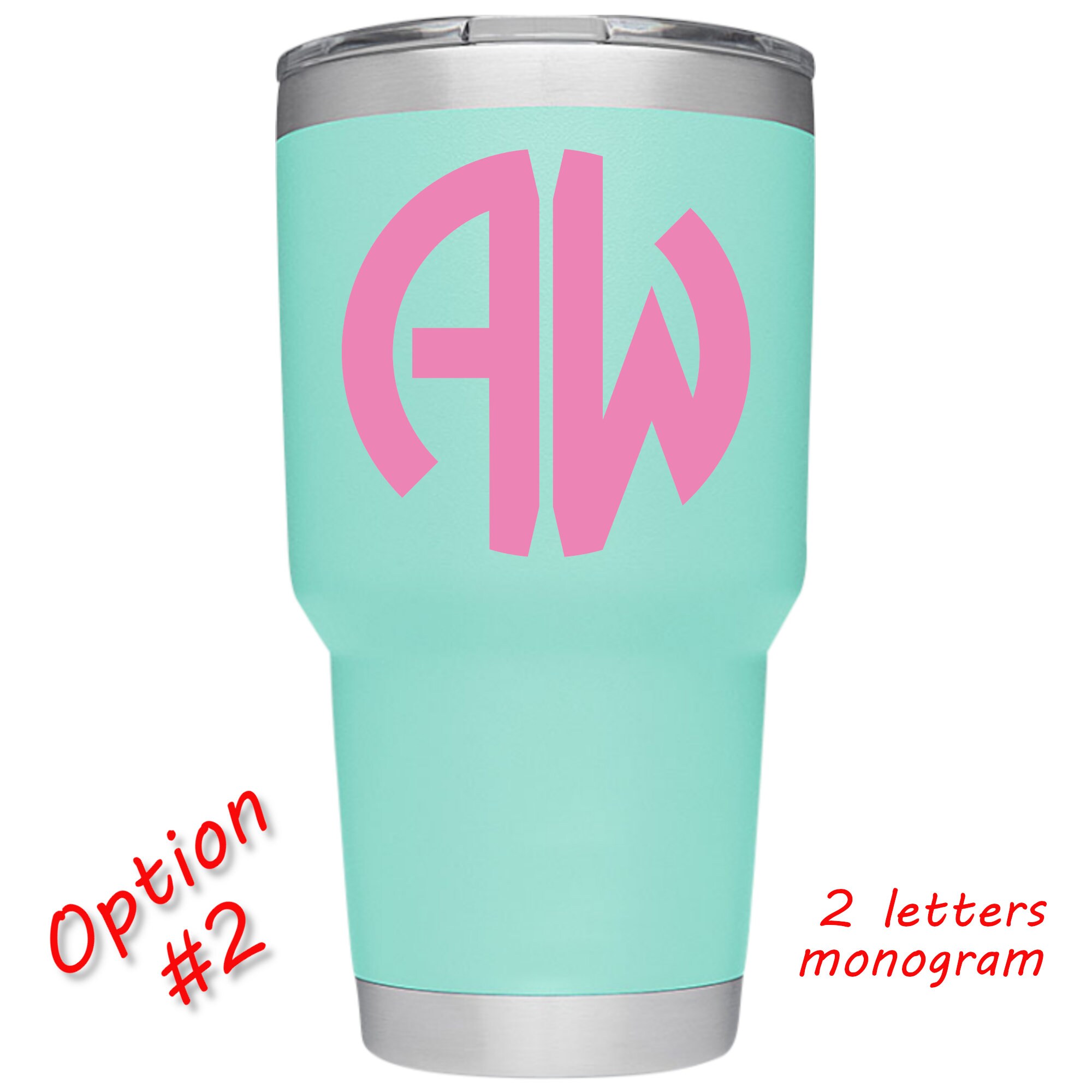 Round Monogram Decal Circle Monogram Decal - Etsy