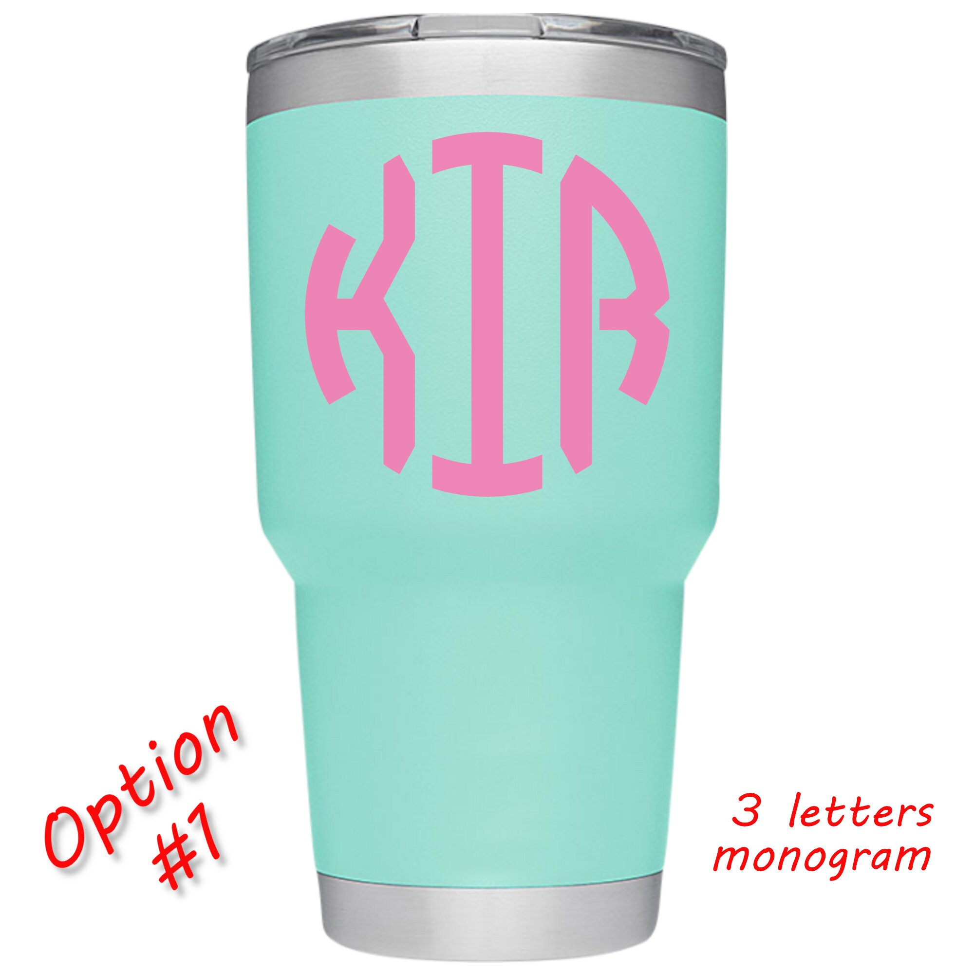 Round Monogram Decal Circle Monogram Decal - Etsy