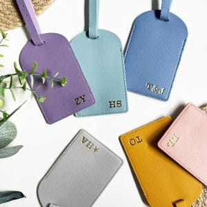 Personalized Vegan Leather Luggage Tag, Engraved Monogram Luggage Tag, Custom Luggage Tag ...
