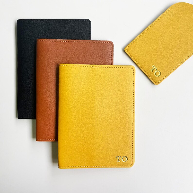 Personalized Leather Passport Holder, Engraved Name Initials Passport ...