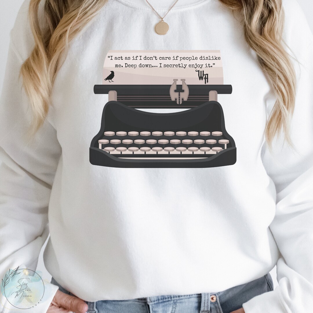 Wednesday Addams Typewriter Sweatshirt Goth Shirt Wednesday - Etsy