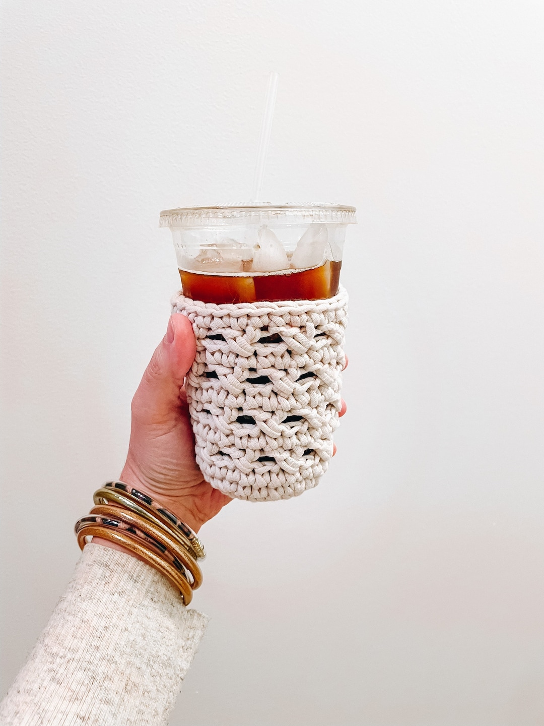 Boho Iced Coffee Sleeve | Cold Brew Cozy| Iced Drink Sleeve | Reusable ...