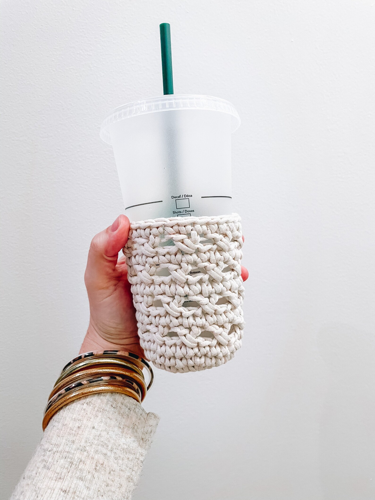 Boho Iced Coffee Sleeve | Cold Brew Cozy| Iced Drink Sleeve | Reusable ...