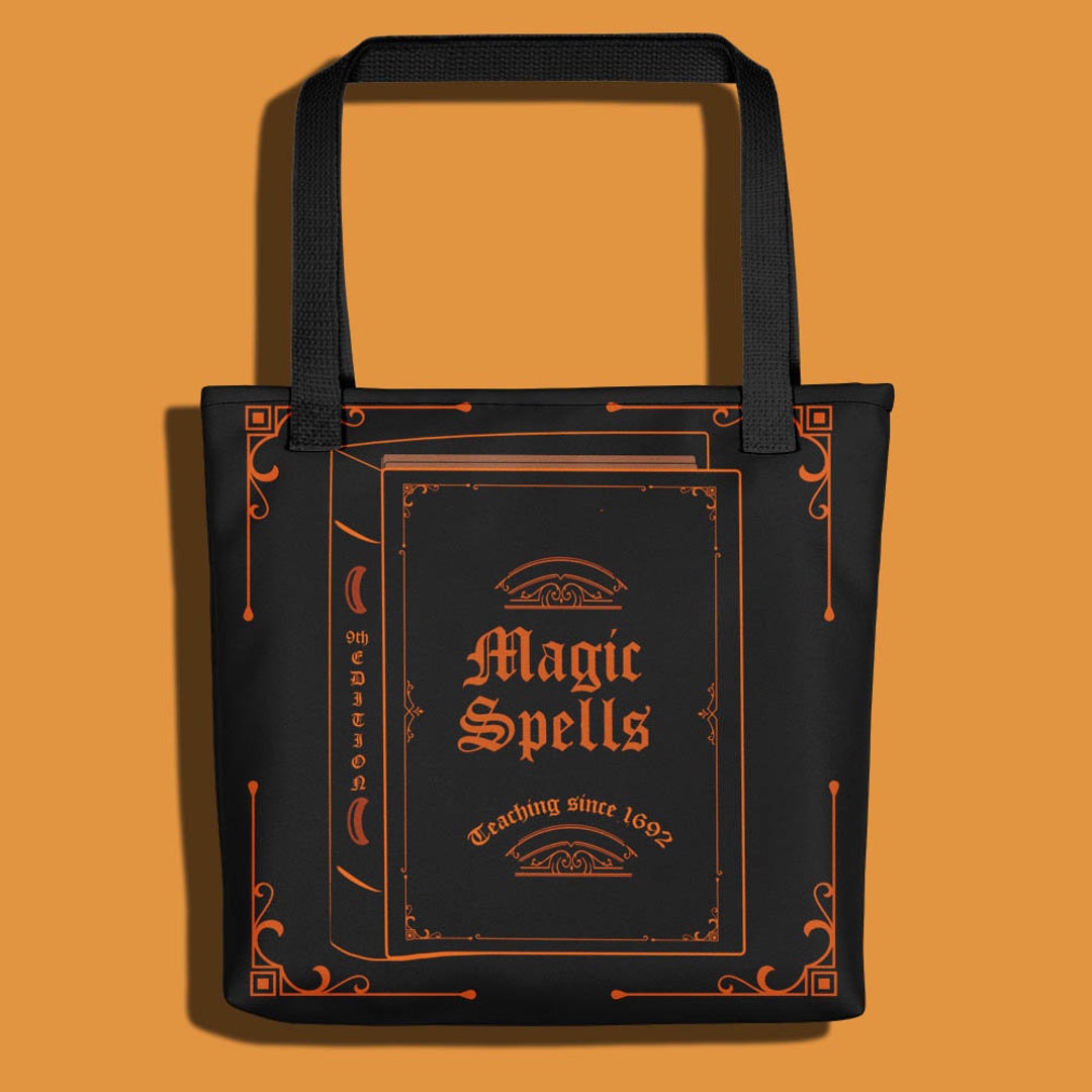 Magic Spells Book Tote Bag Halloween Bag Halloween Tote Reusable Tote ...