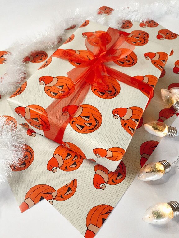 Jolly Jack-o-lantern Christmas Wrapping Paper Gift Wrap - Etsy