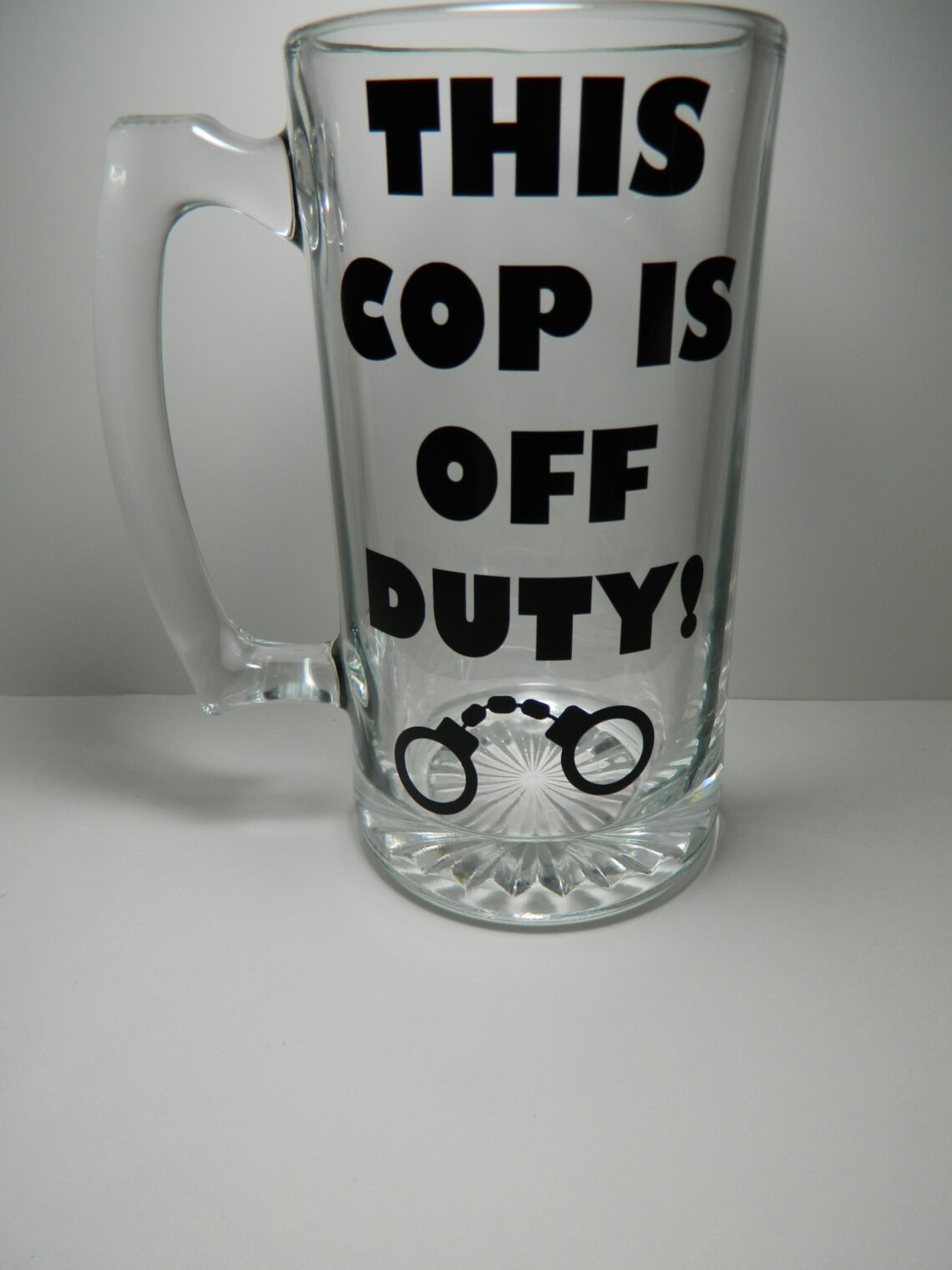 Police Officer Gift, Cop Beer Mug, Handcuffs, This Cop is off Duty! Law ...
