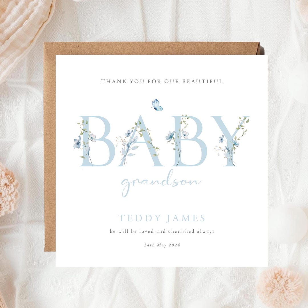 Thank You for Our Grandson Card, New Grandson Card, Birth of Grandson ...