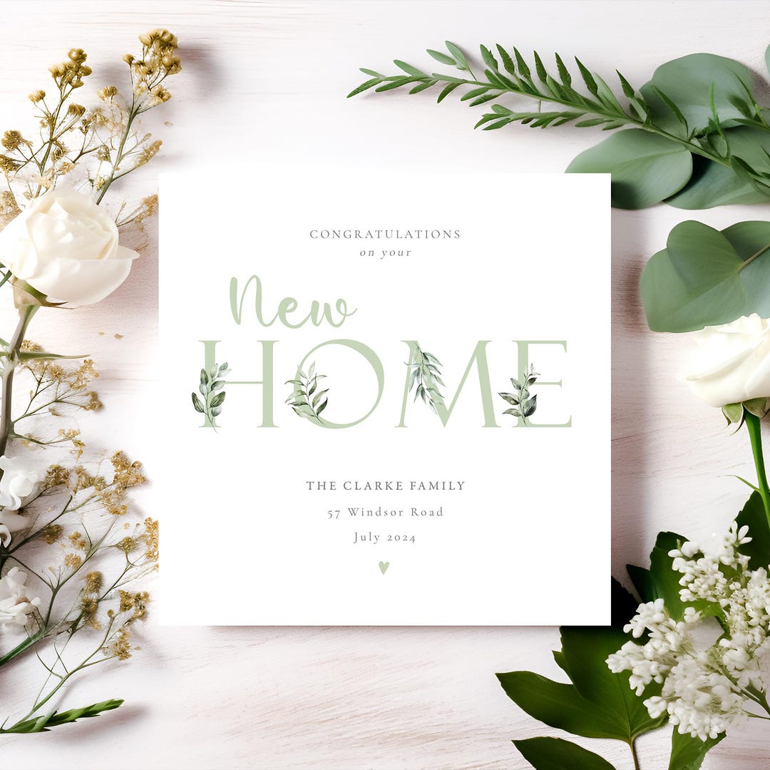 New Home Card, New Home Congratulations, Moving House Card ...