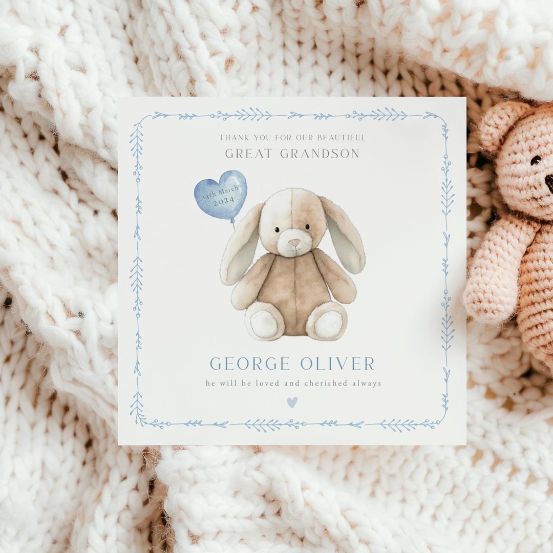 Thank You for Our Grandson Card, New Grandson Card, Birth of Grandson ...