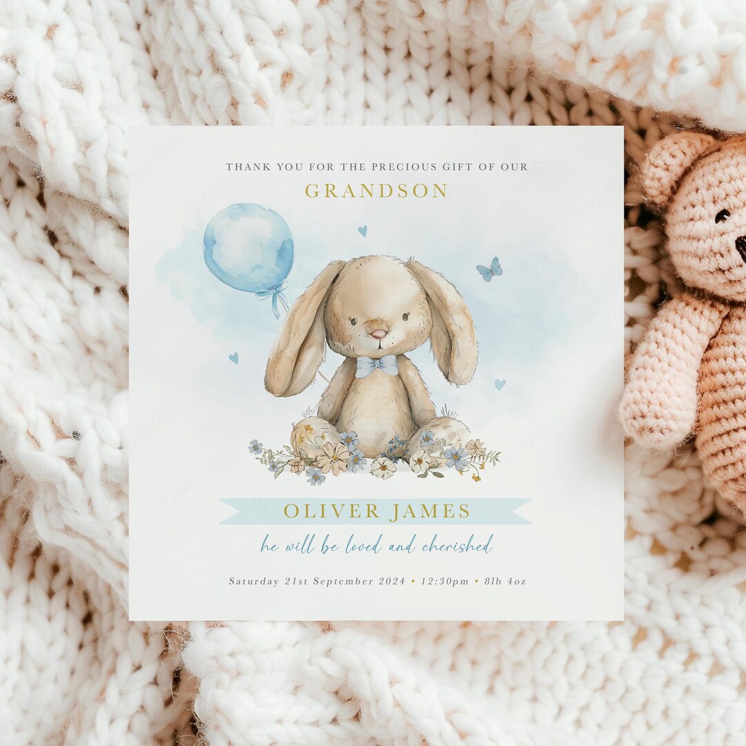 Thank You for Our Grandson Card, New Grandson Card, Birth of Grandson ...