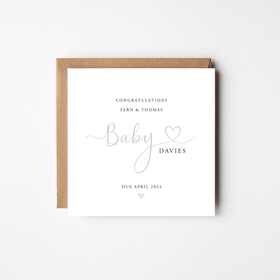 Personalised Parents to Be Card, Baby Announcement Card, Having a Baby ...