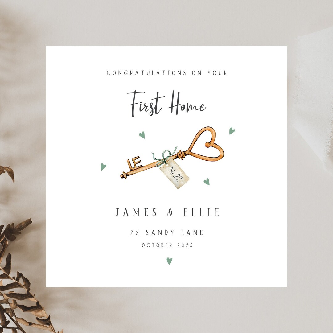 Personalised First Home Card, New Home Congratulations, First Home Card ...