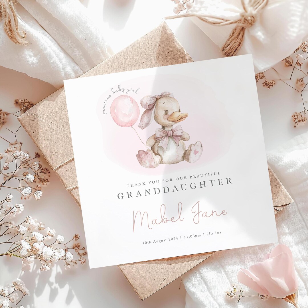 Thank You for Our Granddaughter Card, New Granddaughter Card, Birth of ...