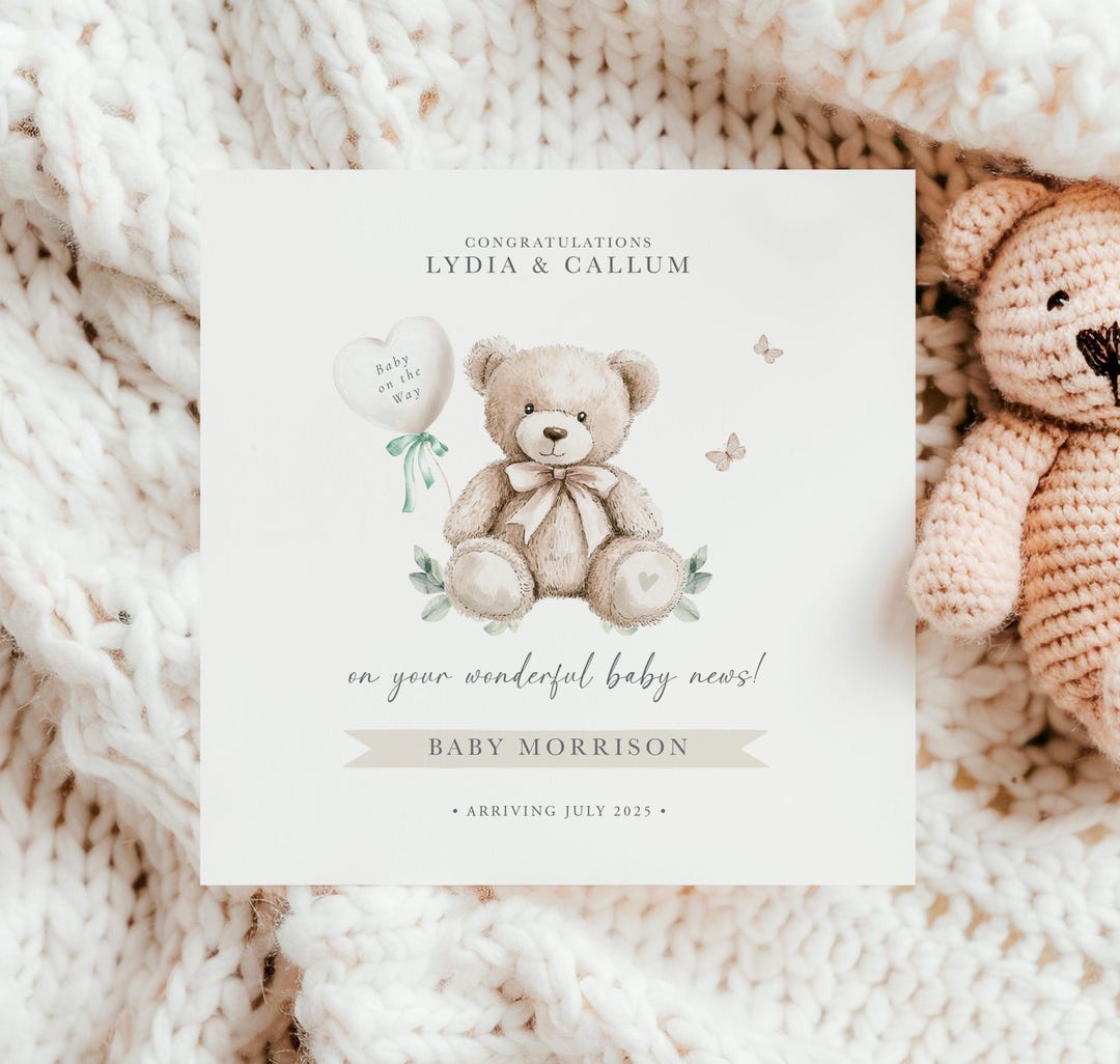 Personalised Parents to Be Card, Baby Announcement Card, Having a Baby ...