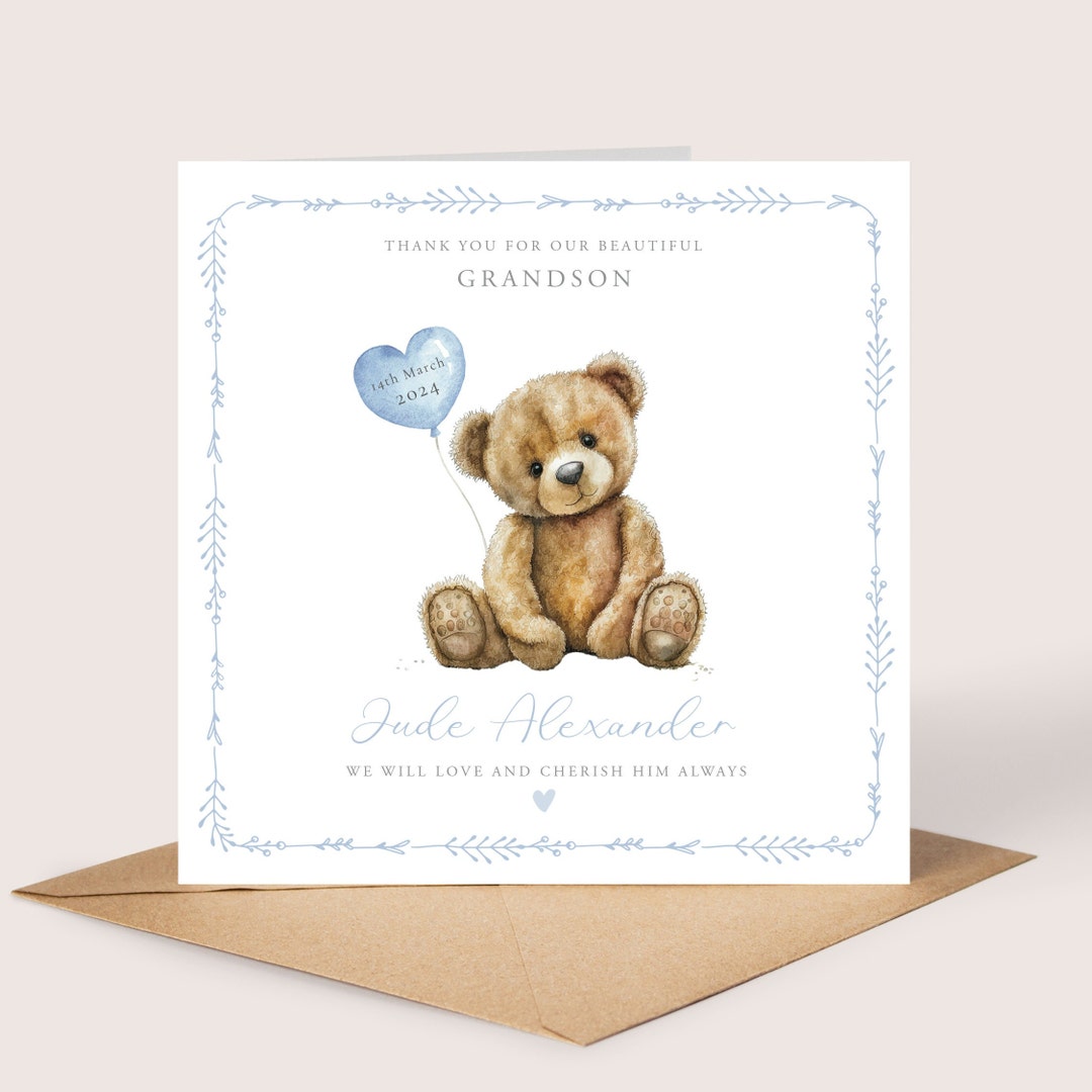 Thank You for Our Grandson Card, New Grandson Card, Birth of Grandson ...