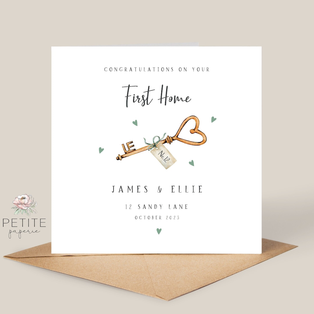 Personalised First Home Card, New Home Congratulations, First Home Card ...