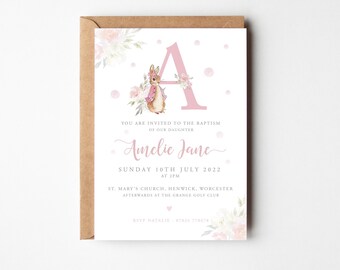 Flopsy Bunny Christening Invitations - Etsy UK