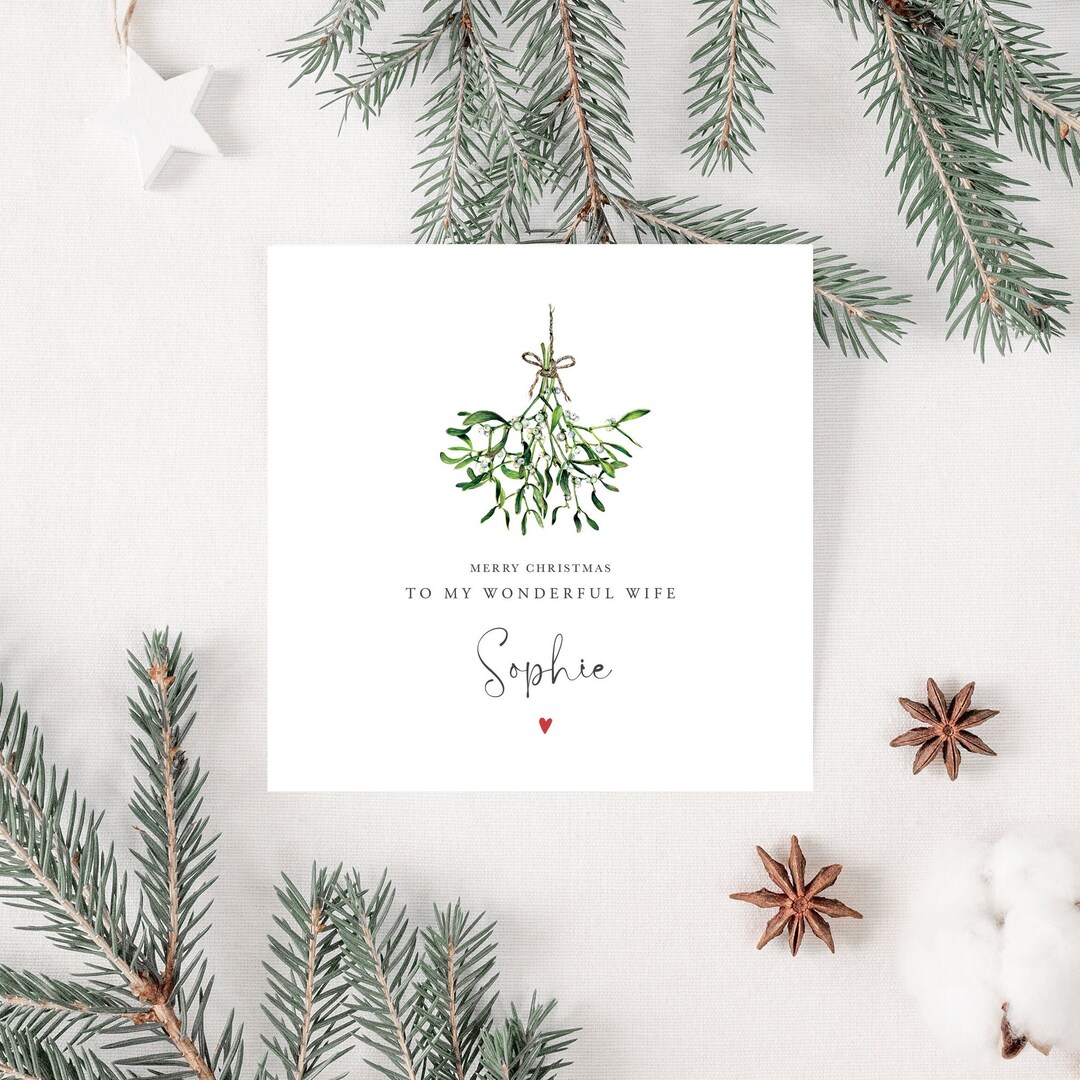 Wife Christmas Card Partner Christmas Card Girlfriend - Etsy UK