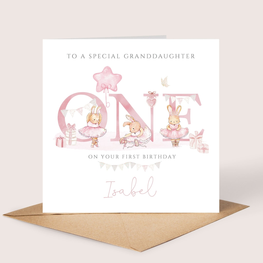 Daughter First Birthday Card, Personalised Girl's 1st Birthday Card ...