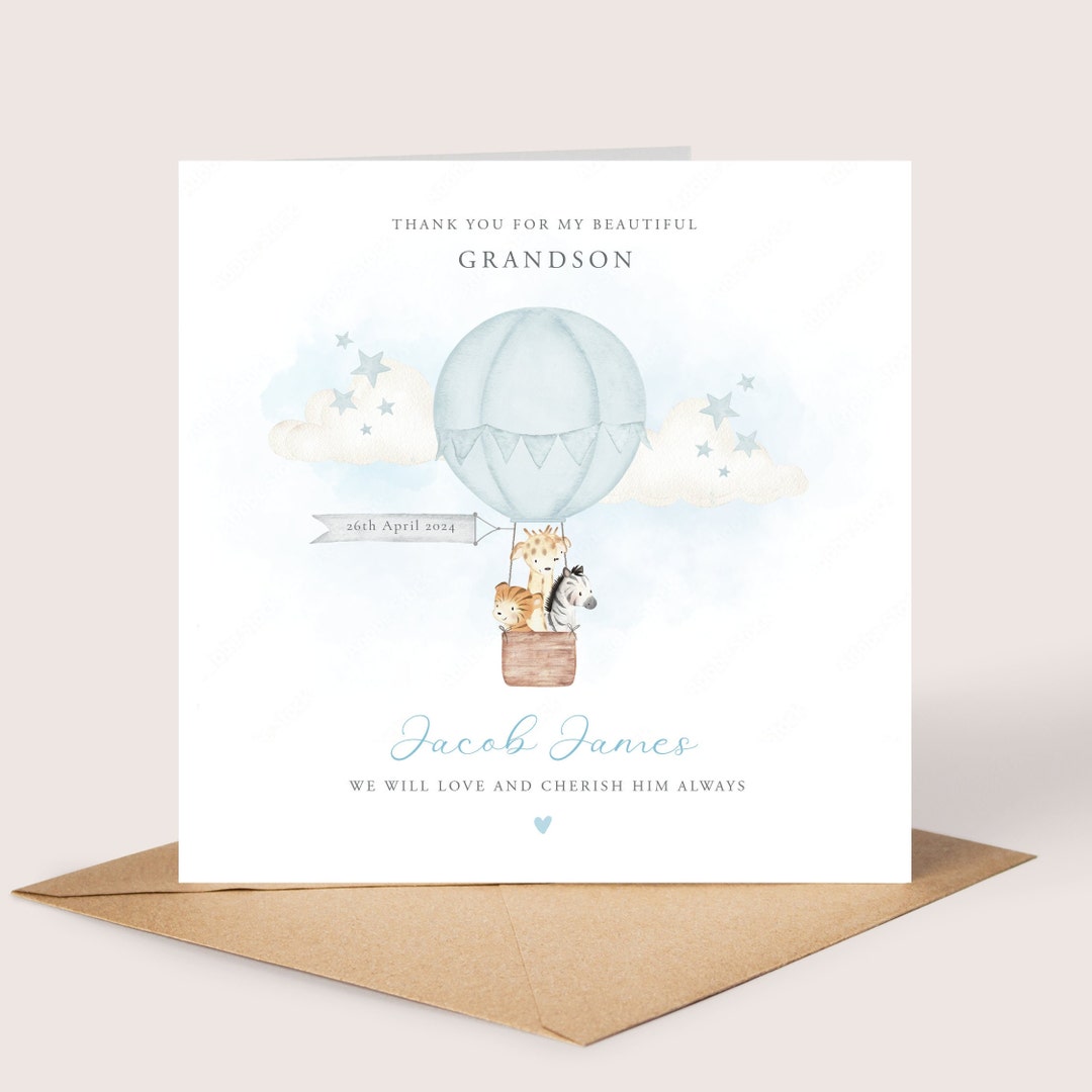 Thank You for Our Grandson Card, New Grandson Card, Birth of Grandson ...