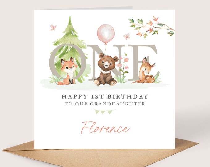 Watercolor Woodland Animal Cards Mix and Match Set of 6 - Etsy