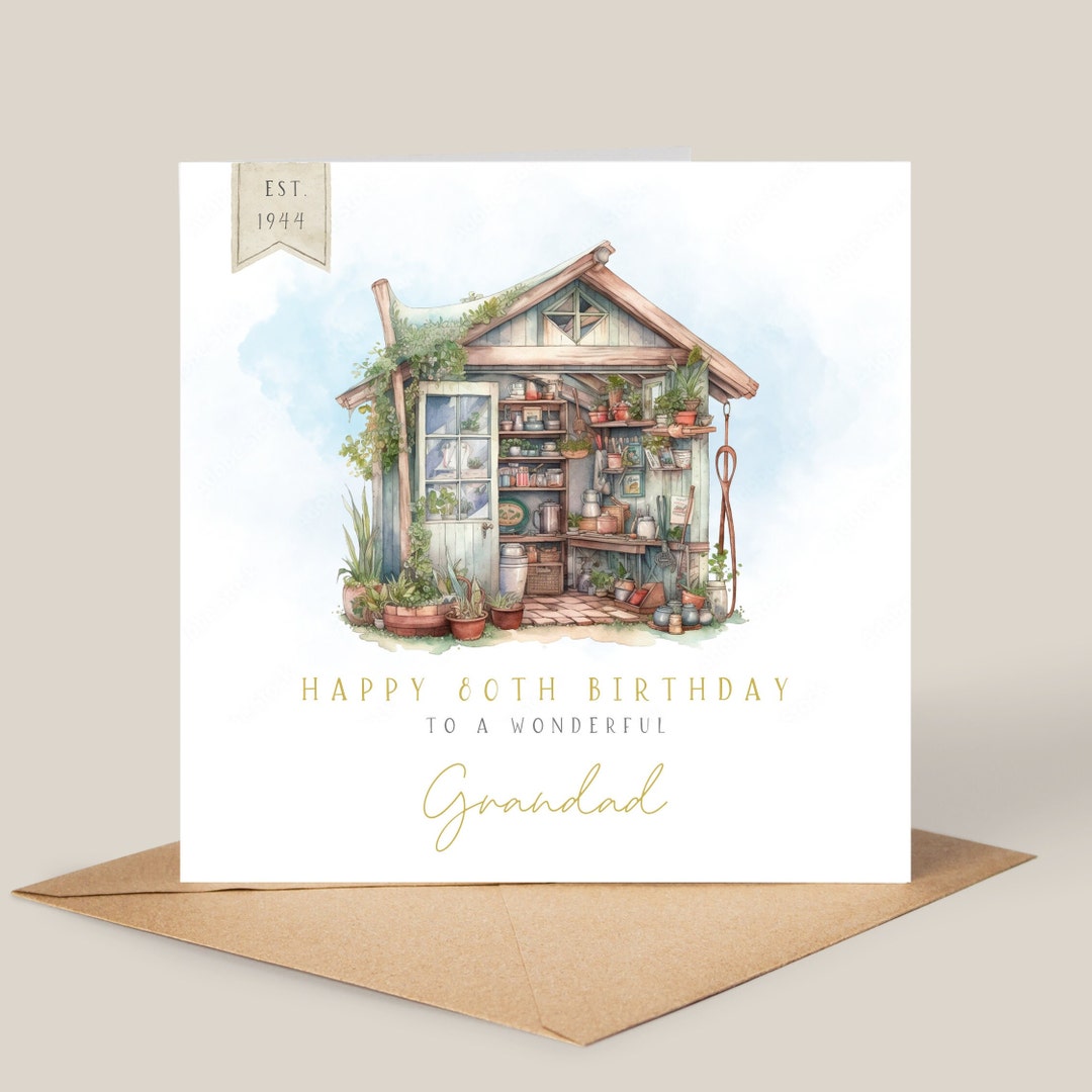 Personalised Garden Shed Birthday Card, Any Age, Grandad 80th, Dad 90th ...