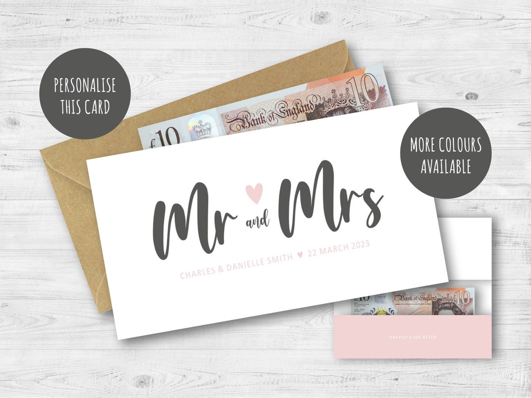 WEDDING Money Wallet Personalised Wedding Gift for Couple - Etsy UK