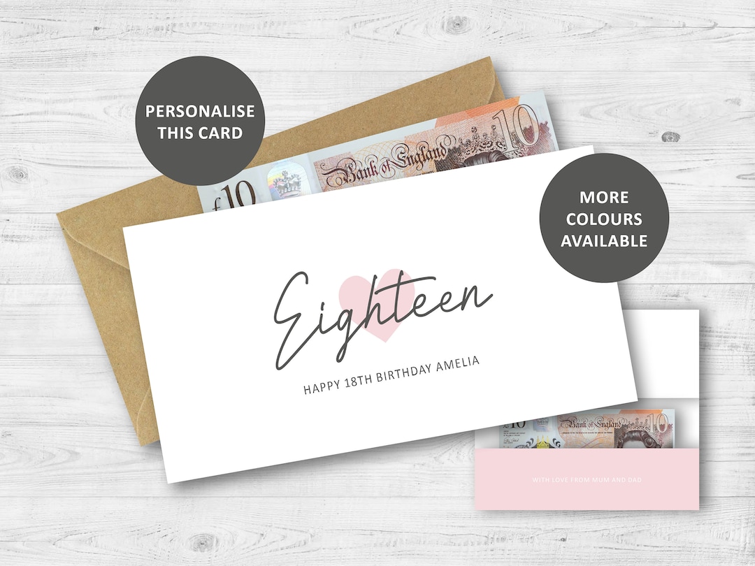 BIRTHDAY Money Wallet, 16th, 18th, 21st, 30th, 40th, 50th Birthday Card ...