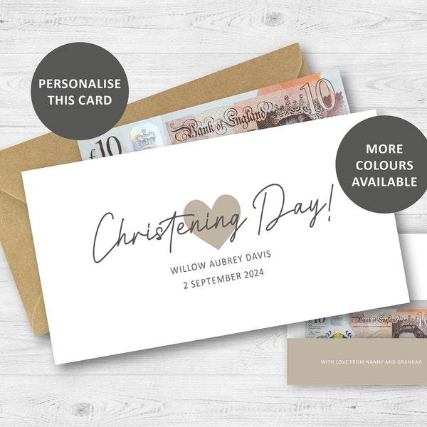 Personalised Christening Money Envelope - Etsy UK