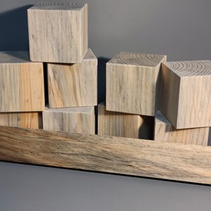 4 Inch Square Blocks. Raw Wood Blue Stain Pine. Eased Edges and Sanded ...