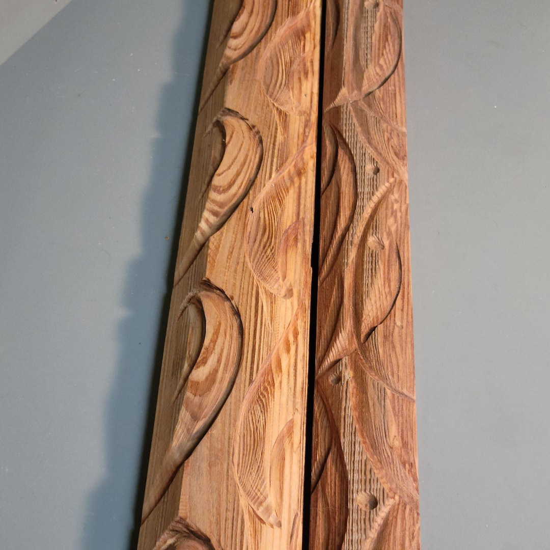 Hand-carved Redwood & Fir Wood Molding Strips: Rustic Organic Accents ...