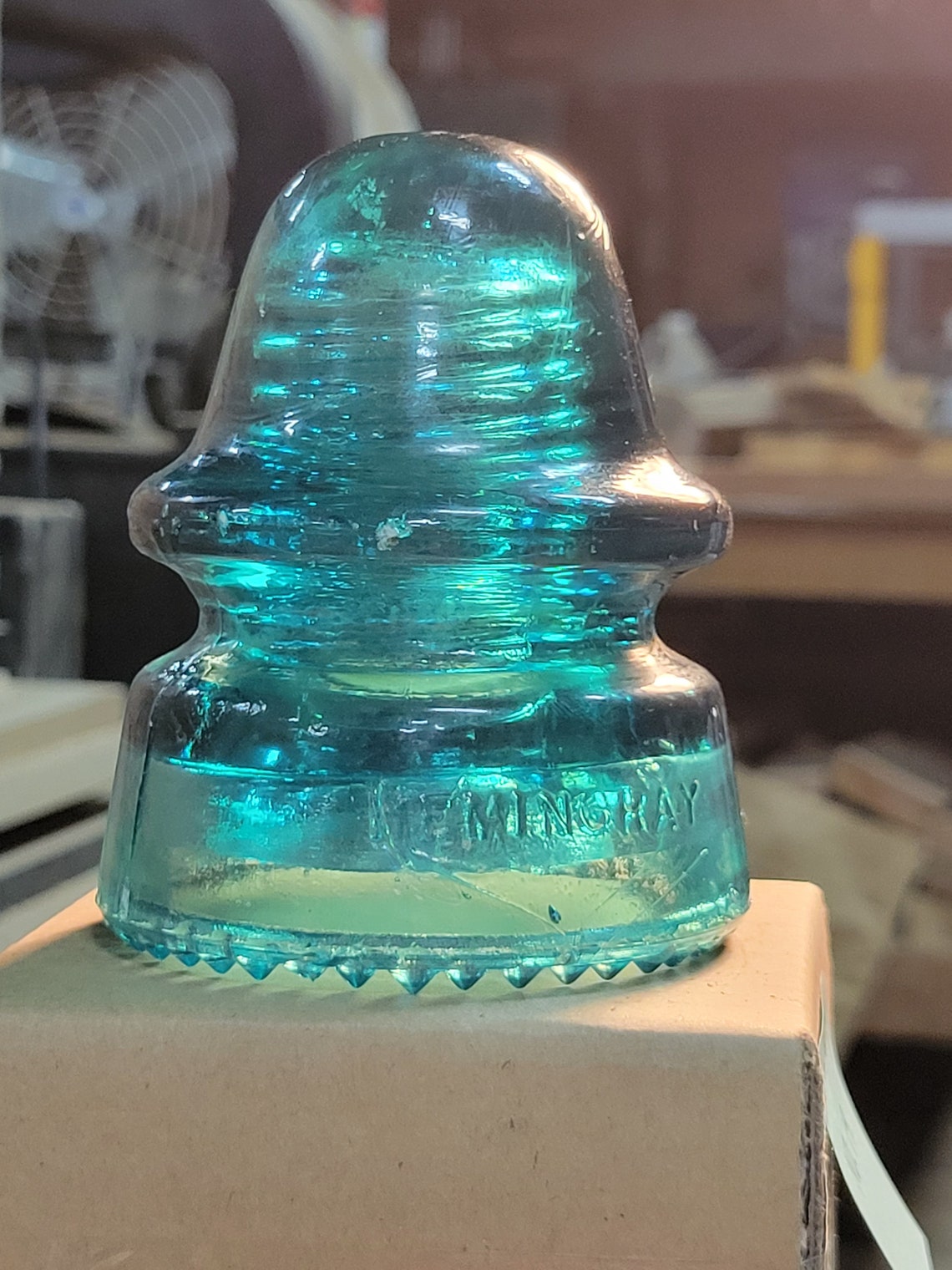 001 HEMINGRAY No. 19 Aqua Blue Glass Insulator 1880's - Etsy