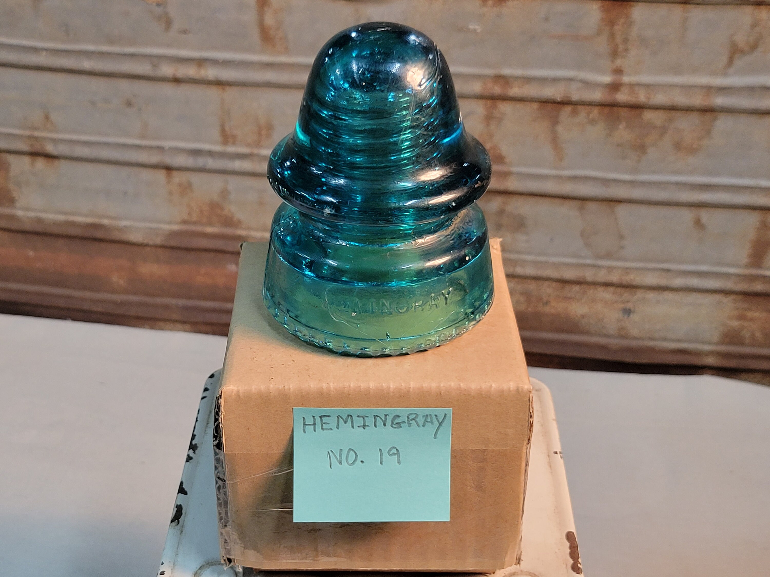 001 HEMINGRAY No. 19 Aqua Blue Glass Insulator 1880's - Etsy