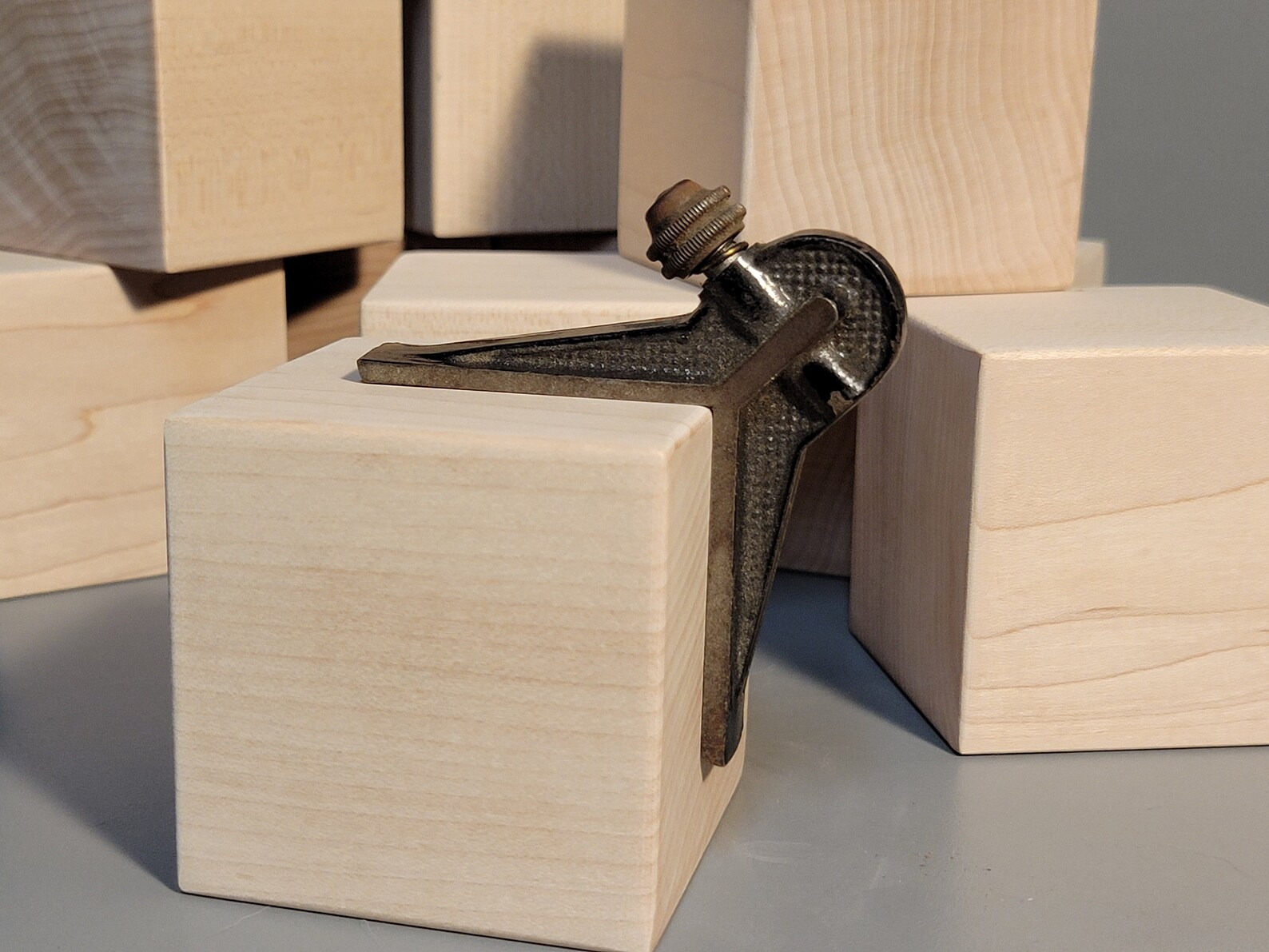 Wood Cubes, Set of 3 Hard Maple Blocks 2.5 Inch Square Block Craft ...